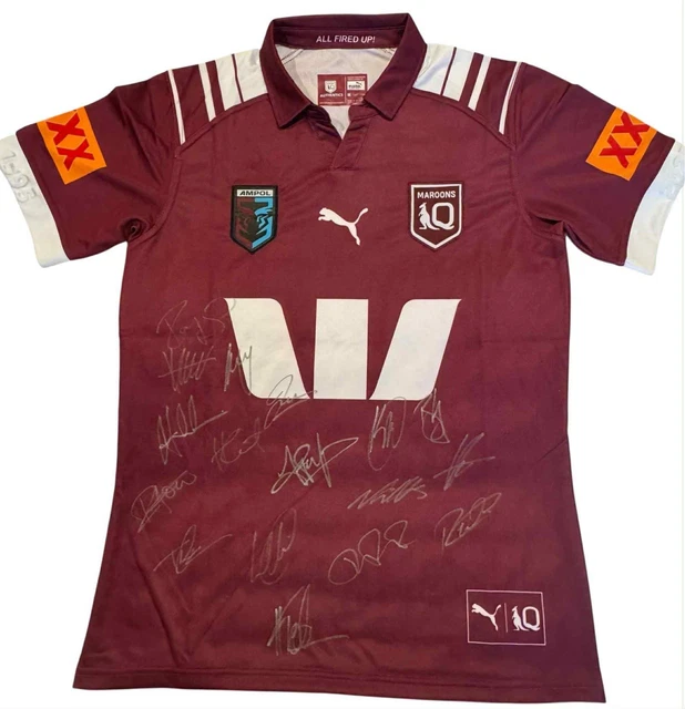QUEENSLAND MAROONS *TEAM SIGNED 2025* State of Origin Jersey with COA ...