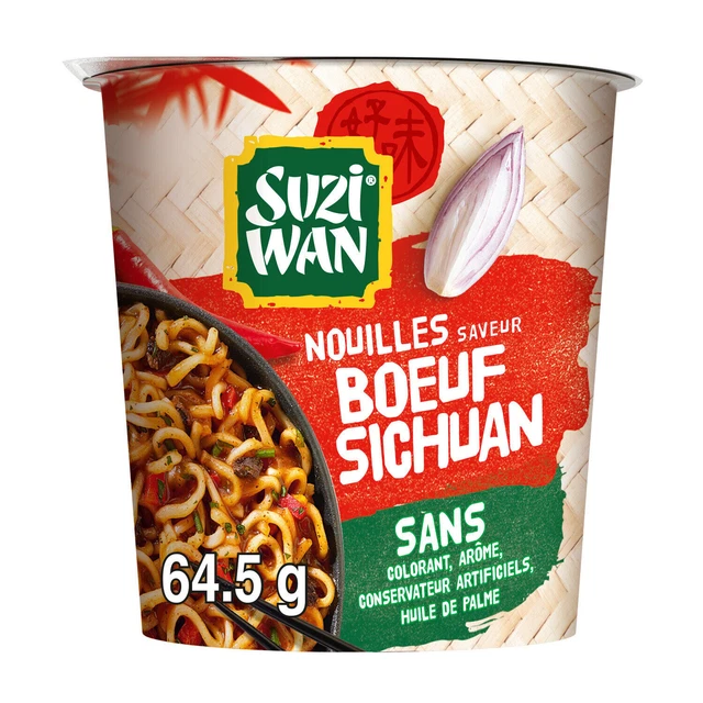 LOT DE 4 - SUZI WAN - Nouilles saveur Boeuf Sichuan - Bol de 64,5 g EUR ...