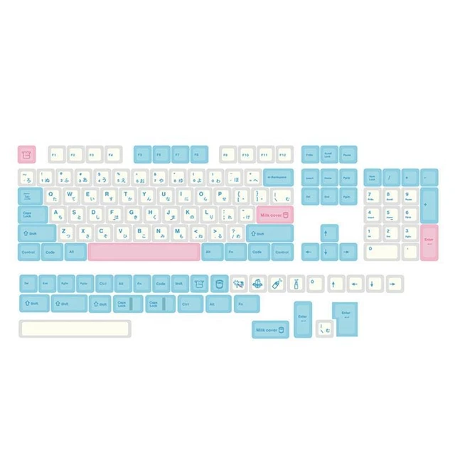 137-KEY PBT KEYCAPS XDA Profile DYE SUB Personalized Milk Cover ...