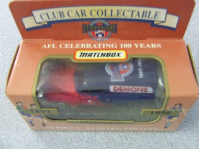 RARE MATCHBOX AFL Football Collectable Car MELBOURNE DEMONS 1996 ...