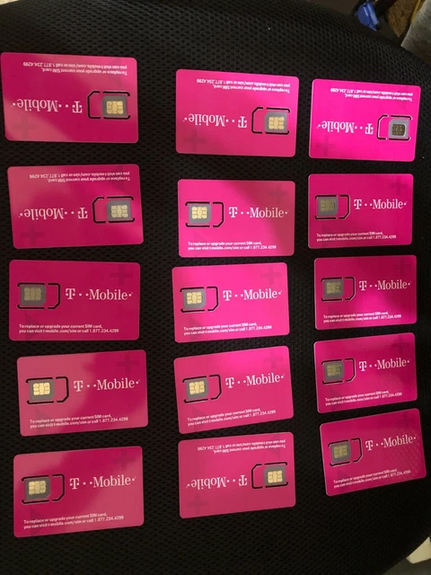 LOT OF 15 T-Mobile Expired 4G LTE SIM Card Triple Cut 3 in 1 Standard ...