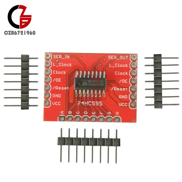 DC 3.3-5V 74HC595 Shift Register Expansion Module Breakout PCB Circuit ...