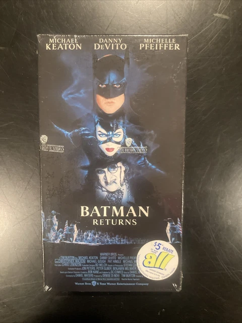 BRAND NEW SEALED Batman Returns VHS, 1992 ALL Laundry Sticker WB WMs ...