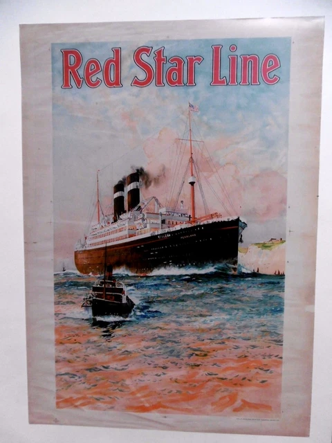 AFFICHE RED STAR LINE recent reprint 50 x 70 cm Liner H. Cassiers ...