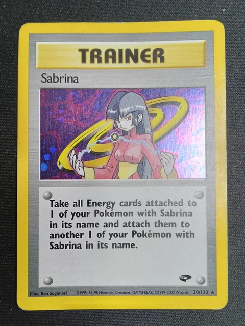 CARTA POKEMON TRAINER Sabrina 20/132 - Holo Rare - Gym Challenge - Good ...