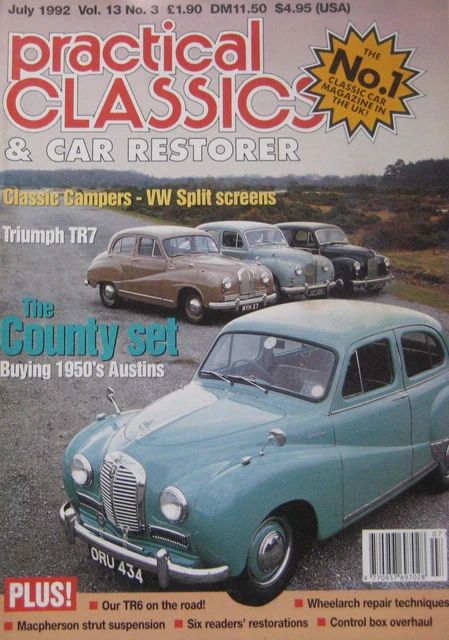 PRACTICAL CLASSICS MAGAZINE 07/1992 featuring Triumph, Morris, Ford, VW ...