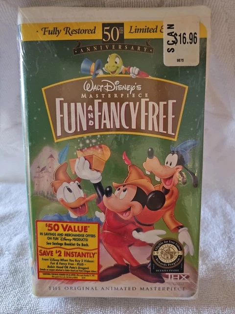 WALT DISNEY FUN & Fancy Free VHS 1997 Disney Clamshell New Sealed 50th ...