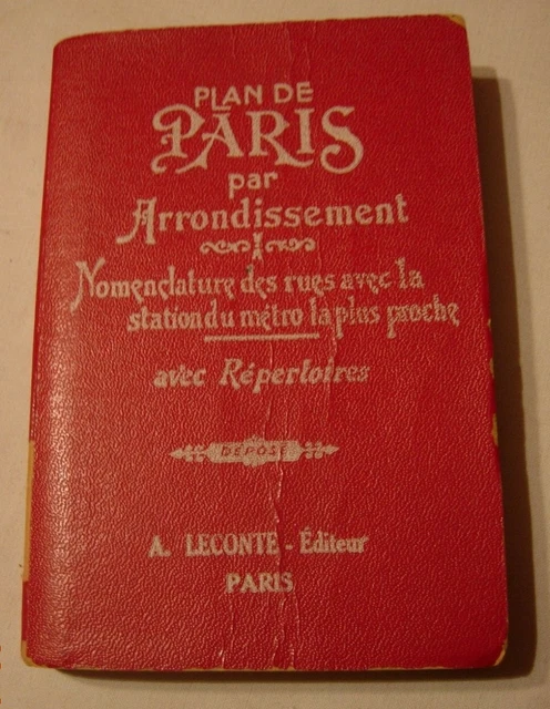 OLD MAP OF PARIS by Arrondissements Ed. Leconte Paris 1950s £15.00 ...