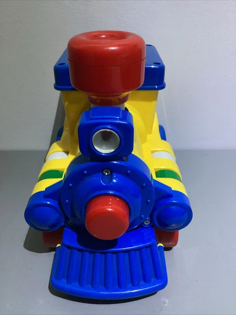 RARE VINTAGE MEGCOS No. 1075 Toy Train, Fun Sounds Loco Push Along 8” x ...