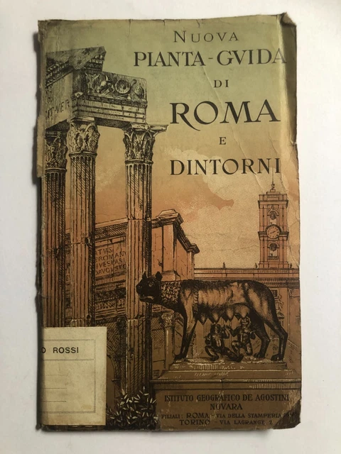 NUOVA PIANTA DI Roma e Dintorni 1921 Istituto Geografico De Agostini ...