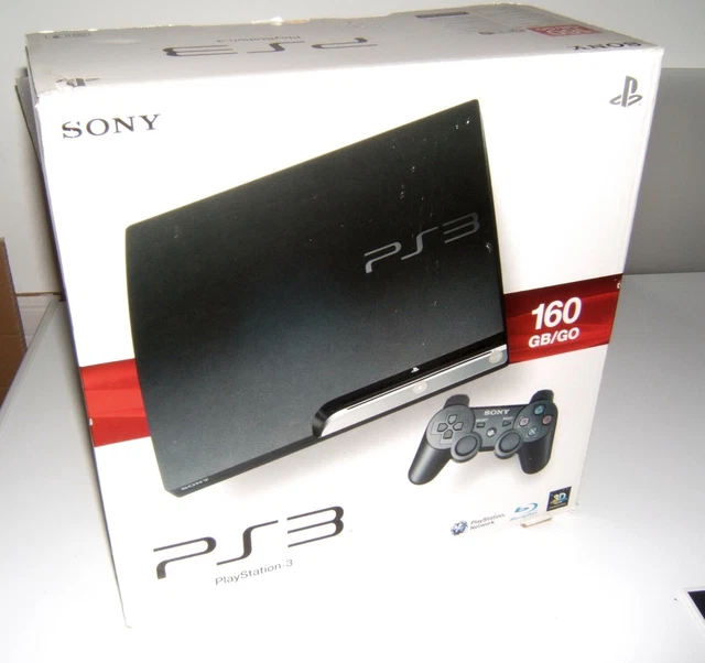 SONY PLAYSTATION 3 Ps3 Slim Nera 160 Gb Cech-2504A Con Scatola Completa ...