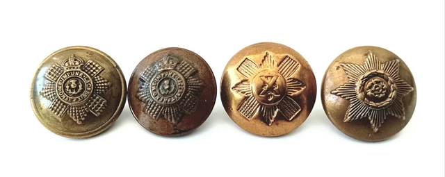 VINTAGE MILITARY BUTTONS The Black Watch Etc 19mm x 4 Mixed Job Lot EUR ...