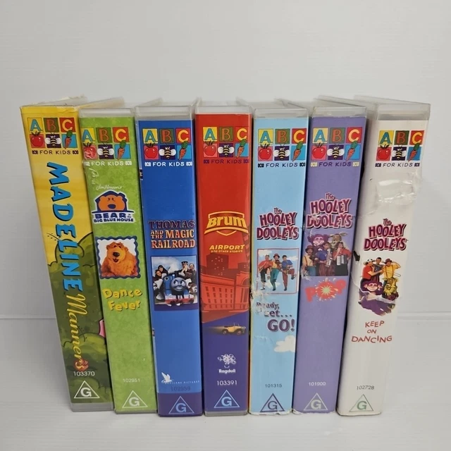ABC FOR KIDS Bulk LOT x7 VHS Video Tapes Hooley Dooleys Brum Thomas ...