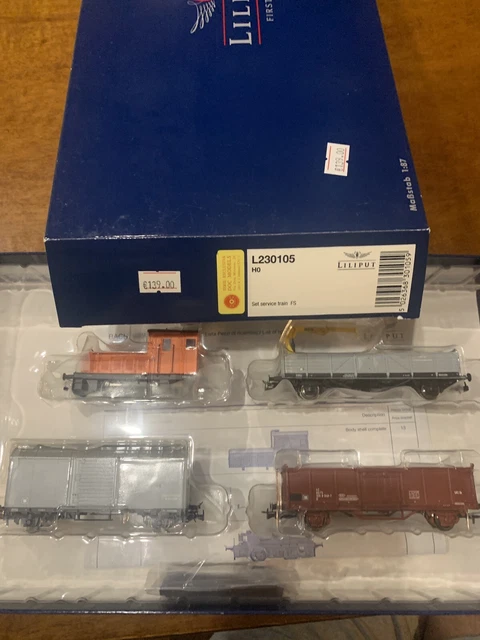 TRENO CANTIERE CON locomotore diesel badoni abl e 3 carri delle fs EUR ...