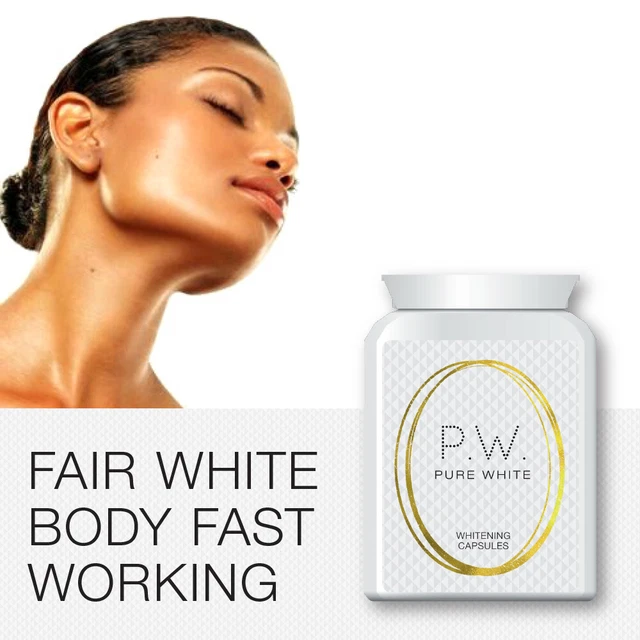 PURE WHITE WHITENING Capsules Skin Lightening Tablets Fair Stop ...