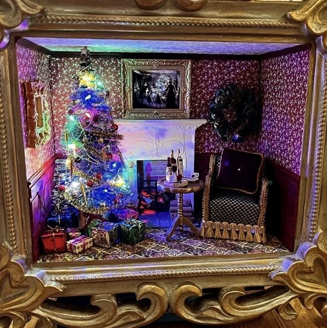 1:12 SCALE DOLLS House Christmas Room Box Wall-mounted Diorama £104.70 ...
