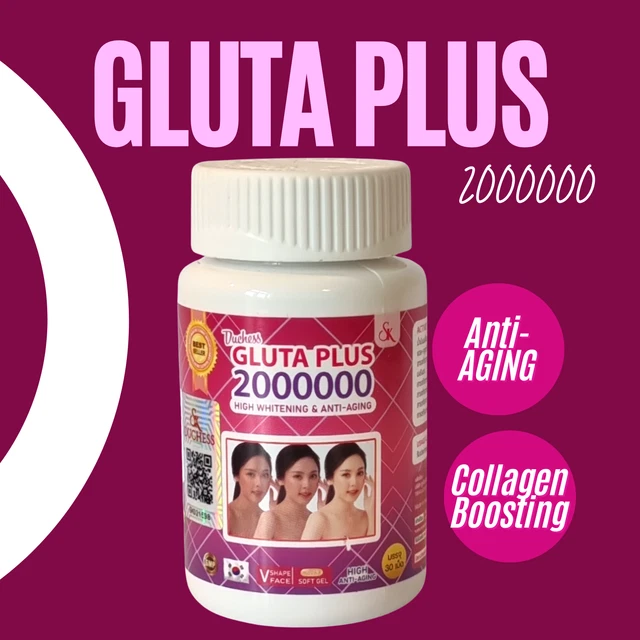 GLUTA PLUS - Glutathione Skin Whitening Capsules 2000MG - Whitening ...