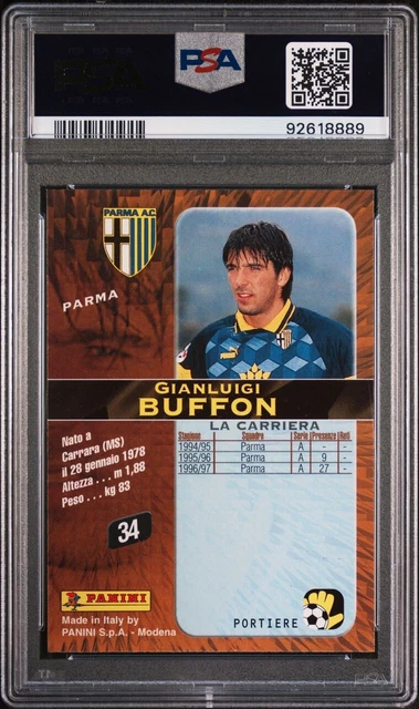 GIANLUIGI BUFFON 1997-98 Panini Football '98 #34 Parme Juventus PSA 10 ...
