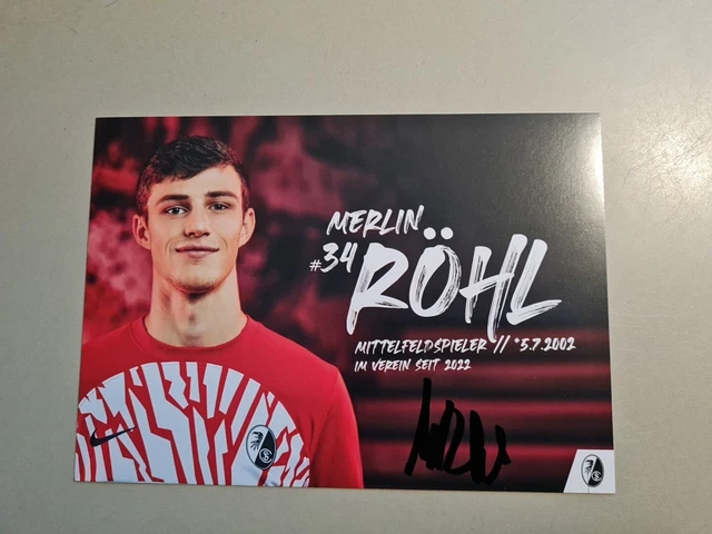 SC FREIBURG AUTOGRAMMKARTE Merlin Röhl Original Signiert EUR 1,00 ...