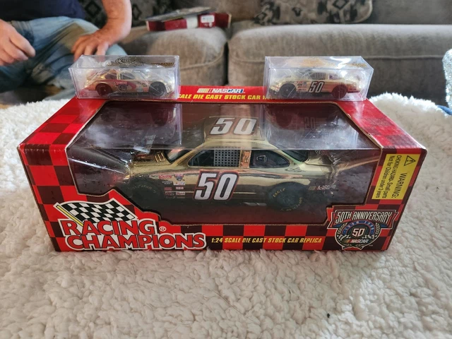 #50 NASCAR 50TH Anniversary Gold Car 1998 1/24 Racing Champions Diecast ...