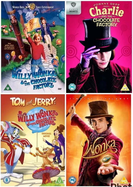 WILLY WONKA CHARLIE CHOCOLATE FACTORY Movie Collection DVD. Tom And ...