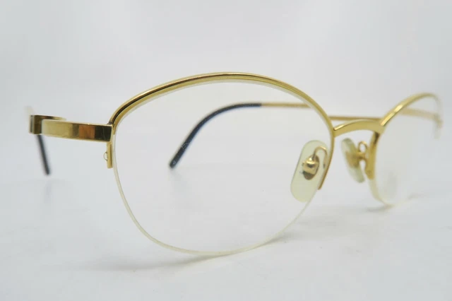 VINTAGE CARTIER PARIS eyeglasses frames gold filled supra blue stone 49 ...