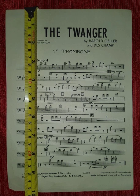 CHART TOPPER/THE TWANGER spartiti per 1° trombone. Ref00074 EUR 17,72 ...