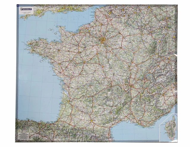 FRENCH POLITICAL & Road Map - Wall Map of France Laminated £28.99 ...