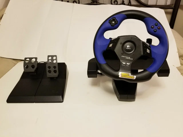 LOGITECH DRIVING FORCE Feedback PS2 PS3 Steering Wheel Pedals ...