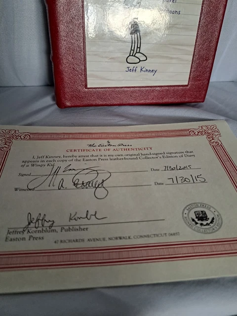 DIARY OF A Wimpy Kid (Signed) - Jeff Kinney Easton Press LeatherBound Limited ed £45.00 ...