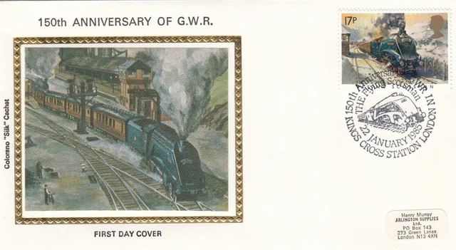 (134291) FAMOUS TRAINS GB Colorano FDC GWR Flying Scotsman Kings Cross ...