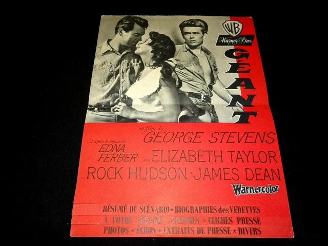 JAMES DEAN GEANT Elizabeth Taylor rare film press folder 1955 £81.13 ...