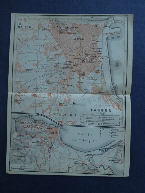 PLAN ANCIEN VILLE De Tanger Mapa Map 1908 EUR 12,00 - PicClick FR