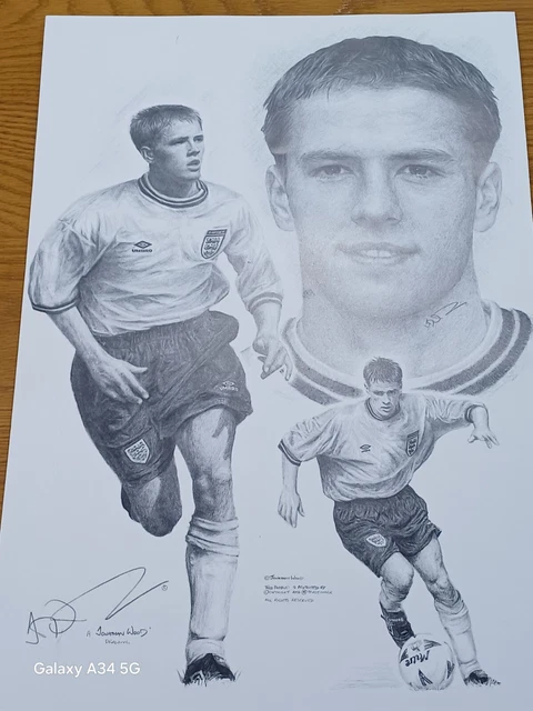MICHAEL OWEN A4 Pencil Drawing By Jonathan Wood. Ex Cond. £10.00 ...