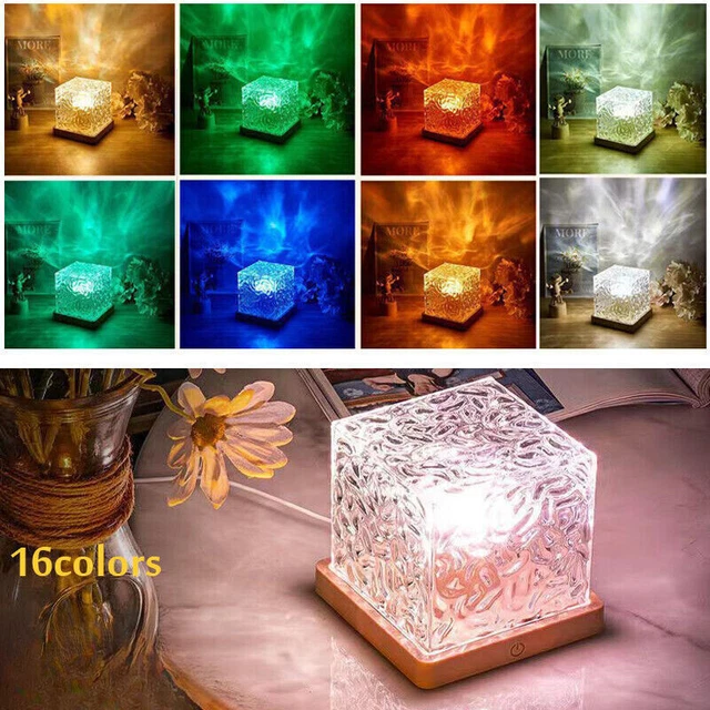 REMOTE AURORA PROJECTOR Lamp Cube Northern Lights Dynamic Water Wave ...