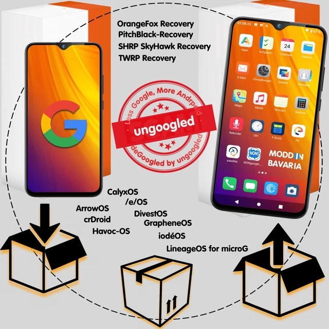 UNGOOGLED INSTALLSERVICE CALYXOS DivestOS /e/OS iodeOS GrapheneOS ...