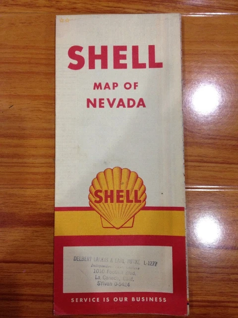 VTG 1960 SHELL Map Of Nevada State Yosemite Park Tahoe Lake Map $5.99 ...