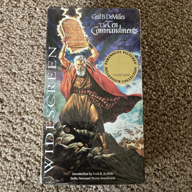 THE TEN COMMANDMENTS VHS 2-Tape Set Cecil B. DeMille 1956 Biblical Epic ...