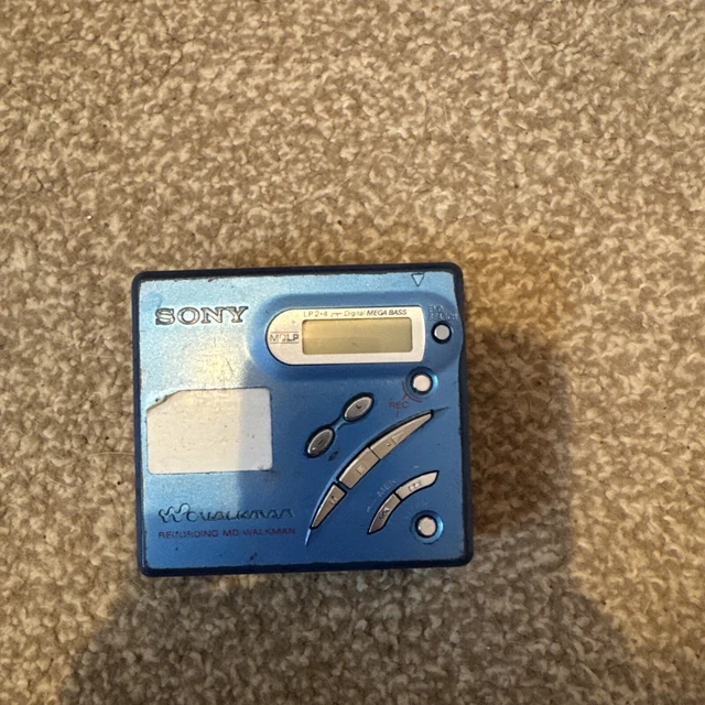 SONY WALKMAN MZ-R500 Mega Bass Recording MD Minidisc Blue - Working £42 ...