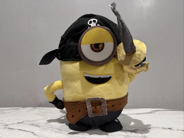 DESPICABLE ME MINION Stuart Animated Plush Gemmy Sings & Dances Pirate ...