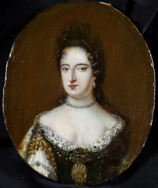 17TH CENTURY ENGLISH OLD MASTER OIL ON PANEL - PORTRAIT OF QUEEN MARY ...