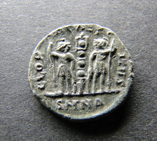 CONSTANTINE II BRONZE AE4 coin with a Single Standard, (RIC VII ...