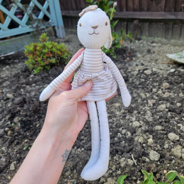 WILBERRY BUNNY RABBIT Soft Toy Plush Long Legs Striped Dress Comforter ...