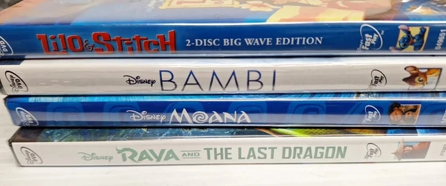 LOT OF 4 Brand New Disney Dvds - Lilo & Stitch, Rava, Moana, Bambi ...