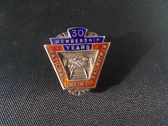 SOLID SILVER & Enamel Birmingham 30yrs National Union of Railwaymen ...