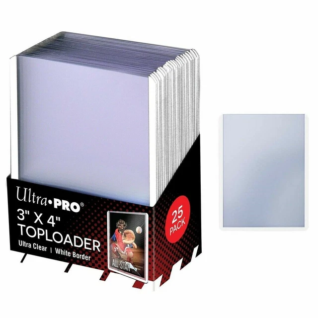 25 X ULTRA Pro WHITE TOPLOADER 3x4 Rigid Card Protector Pokemon 35pt ...