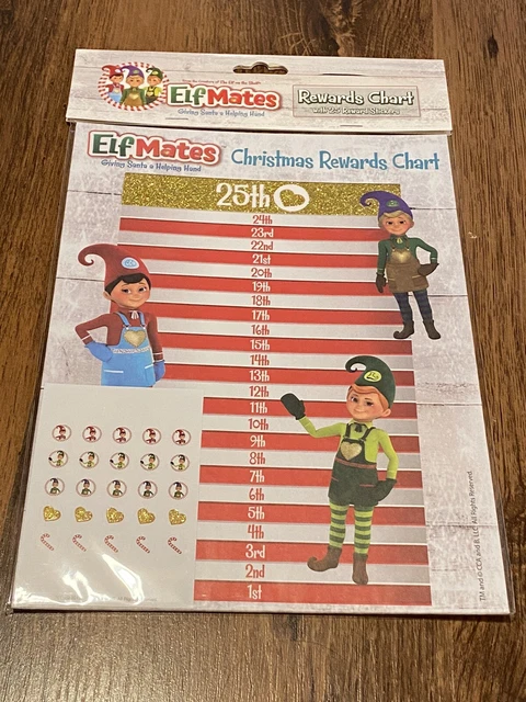 CHRISTMAS REWARD CHART Kids Children Good Behaviour Xmas Countdown ...
