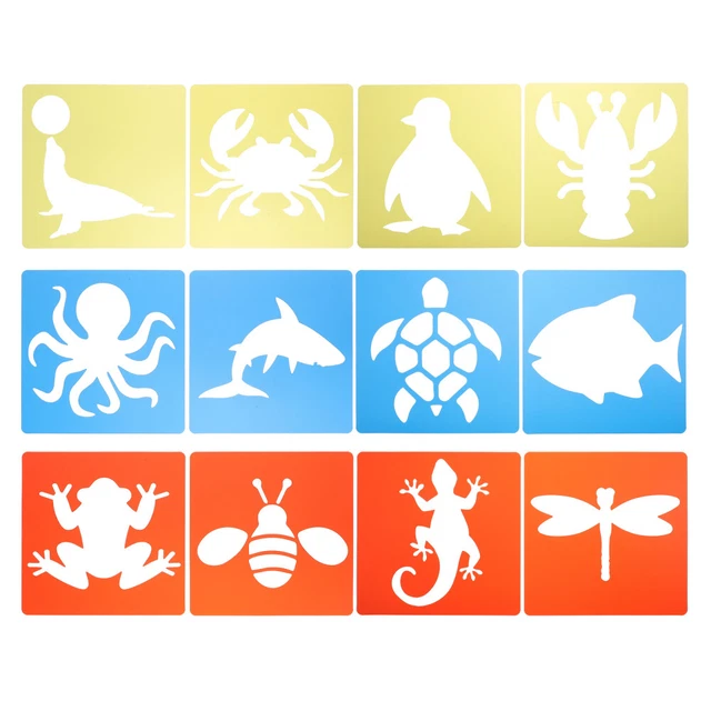 MODÈLE DE PEINTURE D'animaux Gabarit Dessin Pochoir Enfants Outils Pour ...