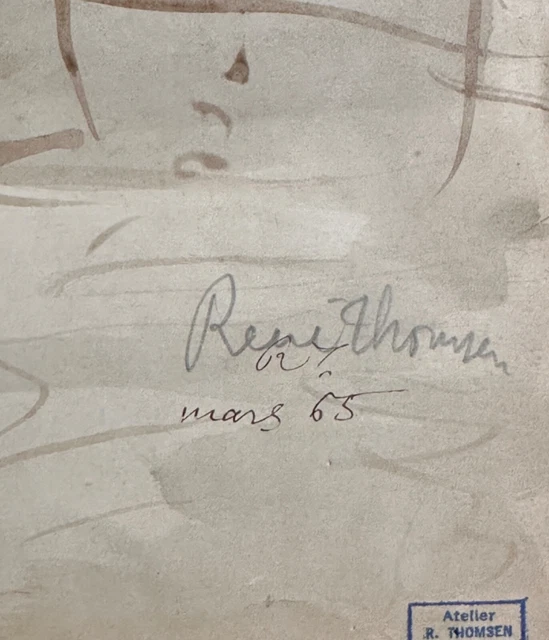 BEAUTIFUL DRAWING ANTIQUE Singer Costume Cabaret Lyrique Rene Thomsen ...