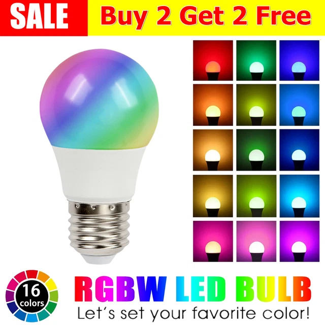 E27 RGB LED Light Bulb 16 Color Changing Dimmable Lamp Remote Control ...